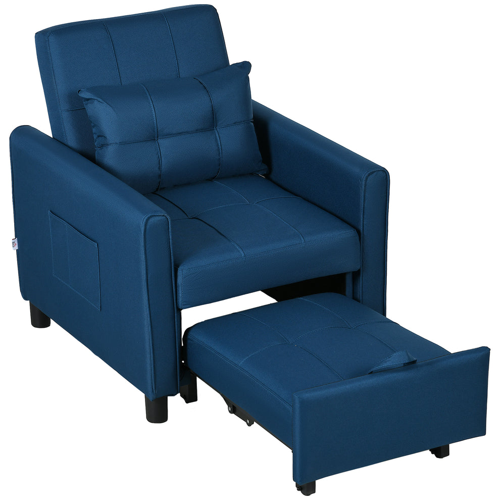 3-In-1 Convertible Chair Bed, Pull Out Sleeper Chair, Fold Out Bed wit ...