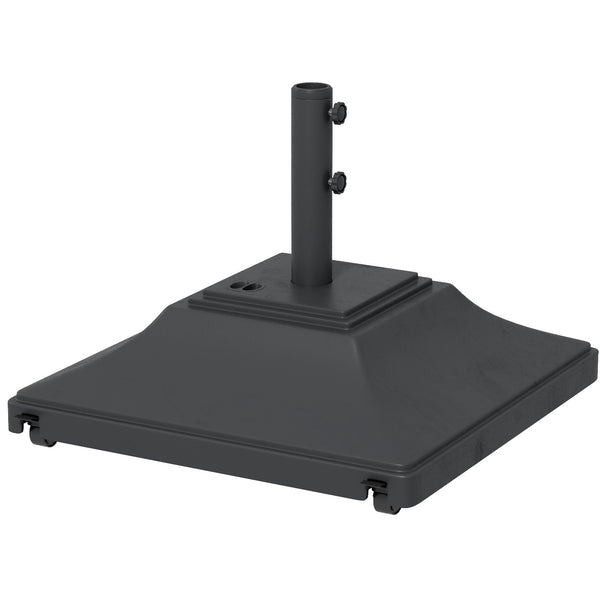60kg Square Parasol Base with Wheels, 38mm, 48mm Heavy Duty Plastic Um ...