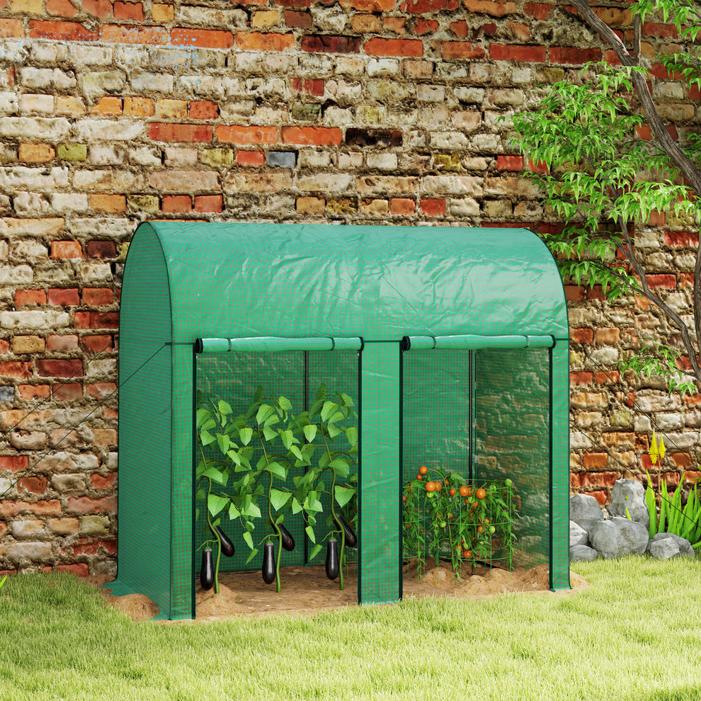 200 x 100 x 178cm Small Tomato Greenhouse with Roll-up Zipped Doors ...